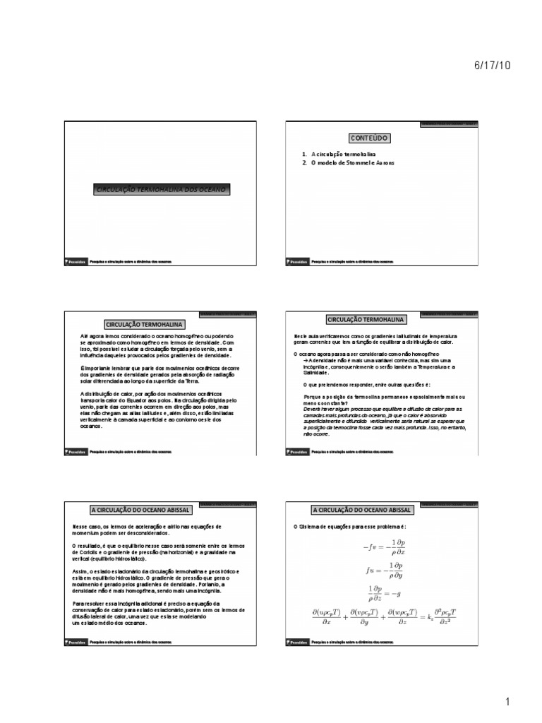 Circulação Termohalina Dos Oceanos | PDF | Mecânica | Natureza
