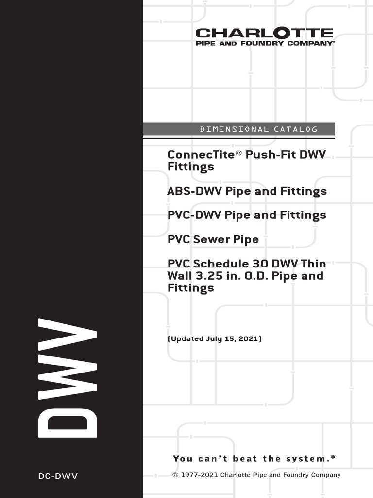 Plastic Pipe Fittings DC-DWV | PDF | Pipe (Fluid Conveyance ...