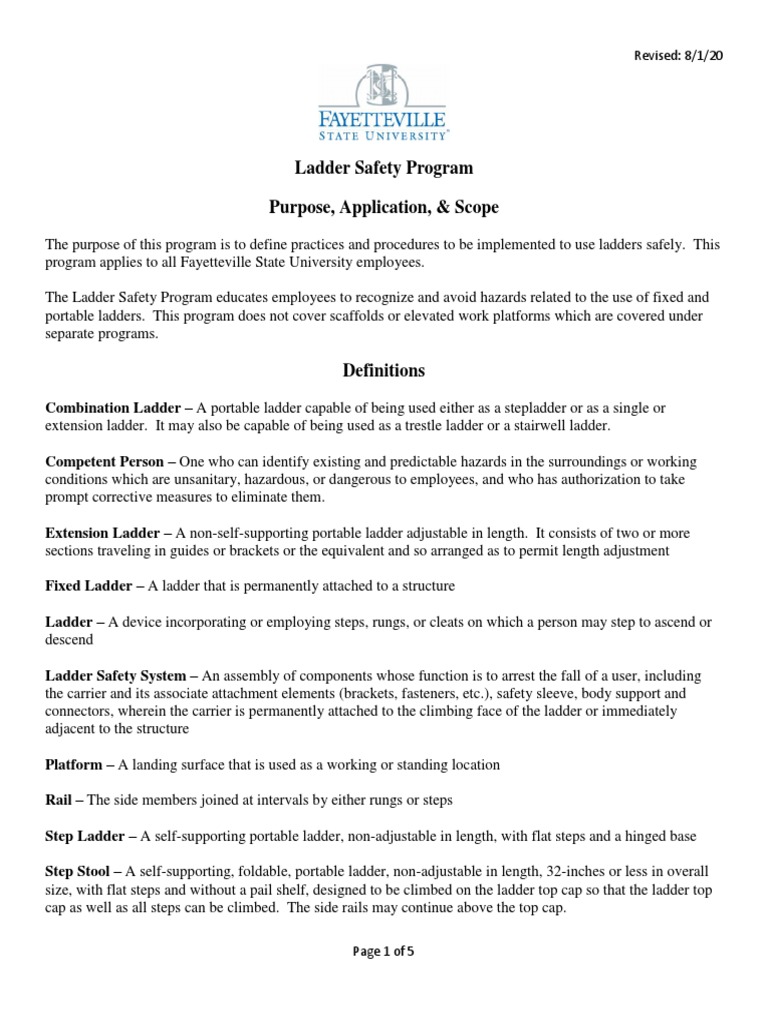 Ladder Safety Program | PDF | Ladder