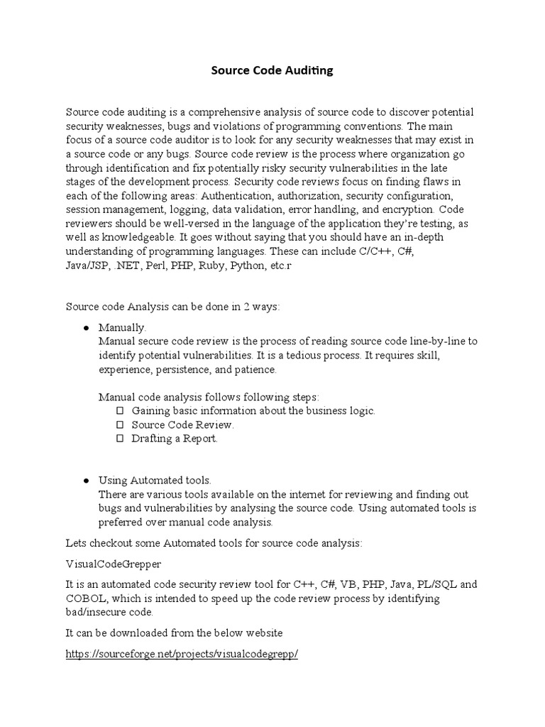 Source Code Auditing | PDF | Vulnerability (Computing) | Php