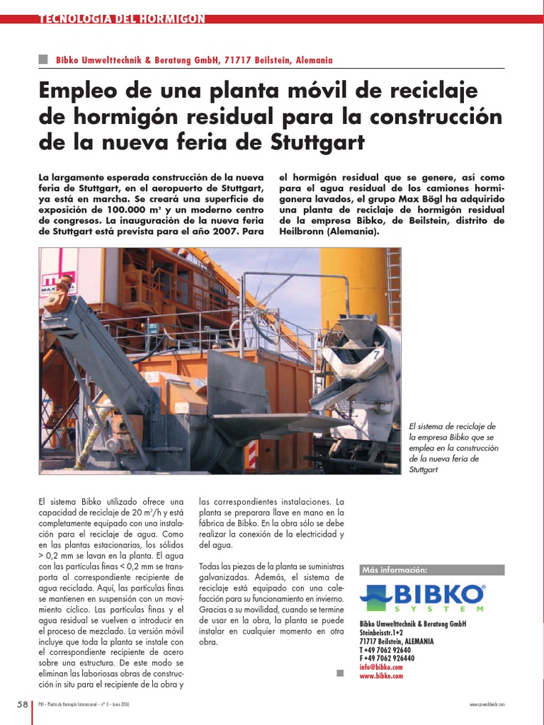 BIBKO Reciclaje Del Hormigo | PDF | Hormigón | Reciclaje