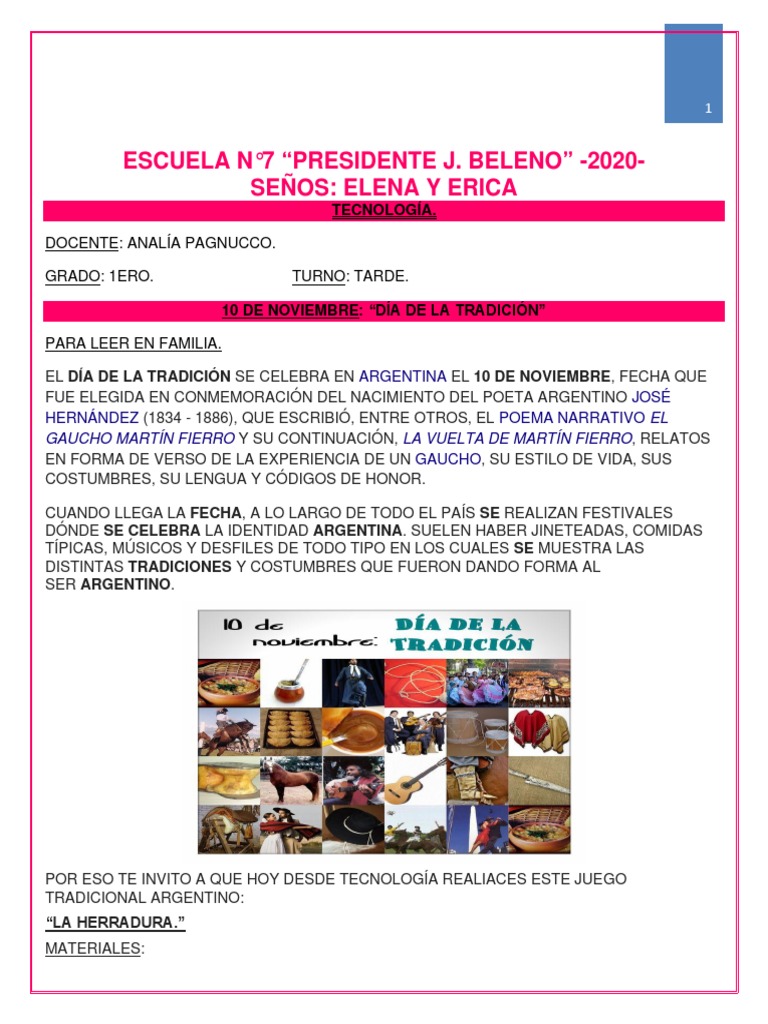 1ro Dia de La Tradicion | PDF | Tradiciones