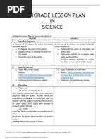 Multigrade Lesson Plan in Science Grade 3 and 4 | PDF | Water | Weather