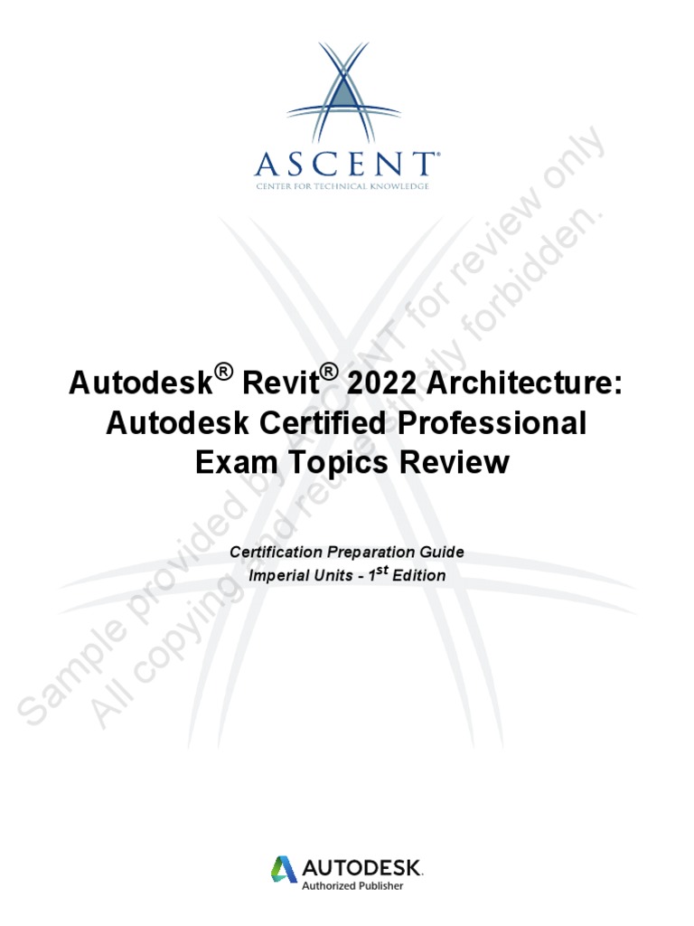 Revit 2022 Architecture Autodesk Certified Professional Exam Topics ...