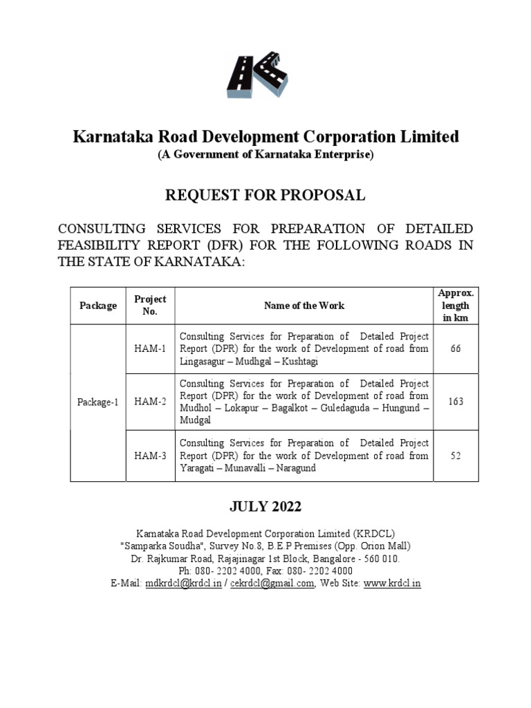 Ham Project - RFP - Package-1 | PDF | Consultant | Request For Proposal