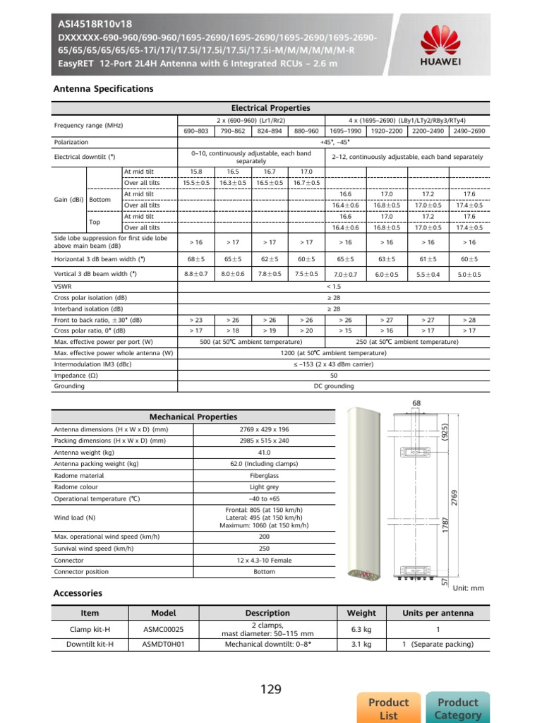 HUAWEI ASI4518R10v18 | PDF | Antenna (Radio) | Electrical Engineering