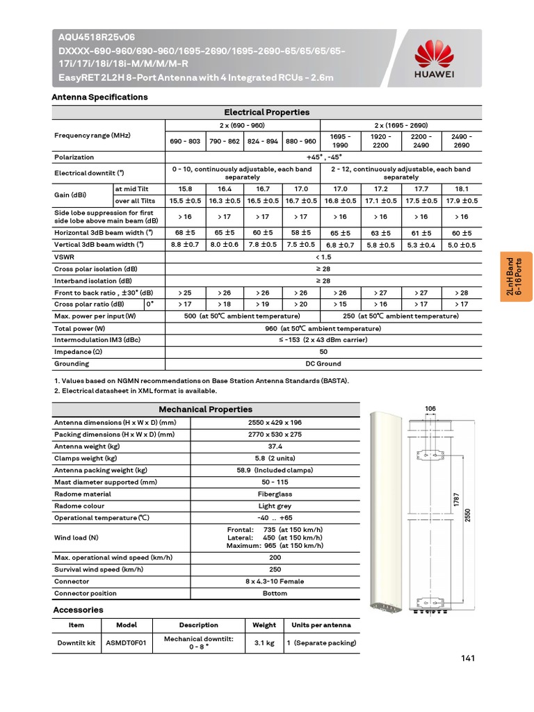 HUAWEI AQU4518R25v06 | PDF | Antenna (Radio) | Telecommunications ...