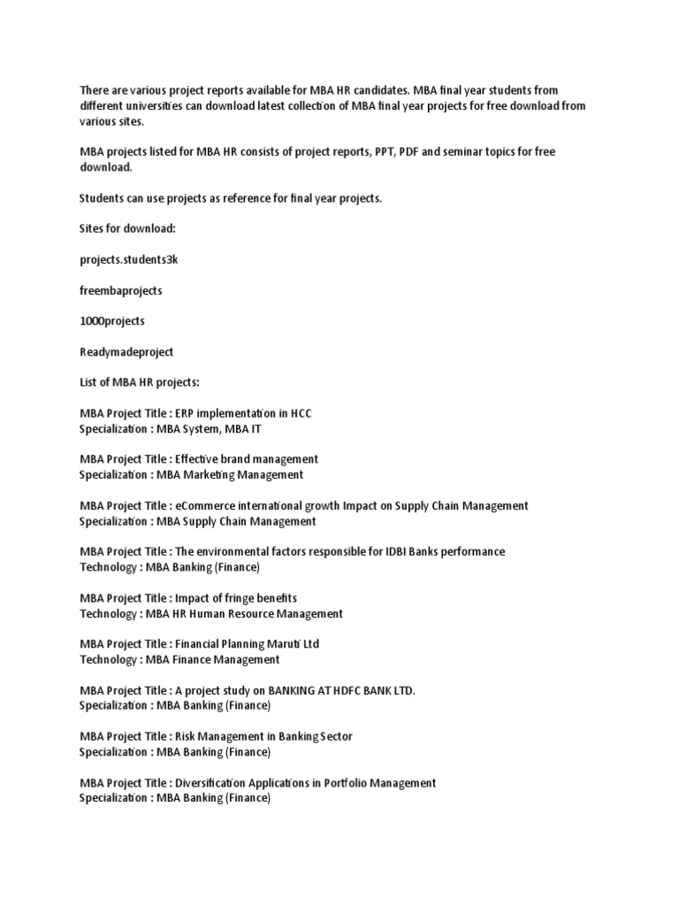 MBA HR Full Projects | PDF | Computers | Technology & Engineering
