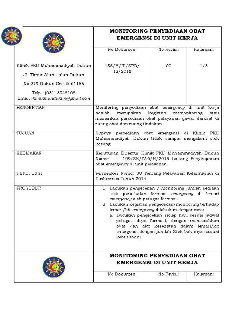 MONITORING OBAT EMERGENSI | PDF