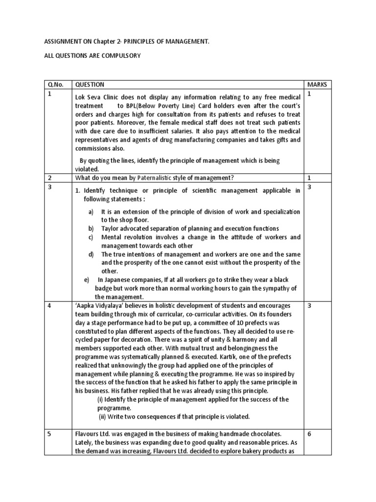 Principles of management assignment questions | PDF | Economies | Business