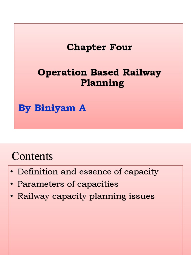 Ch4-Operationa based railway planning | PDF | Train | Rail Transport