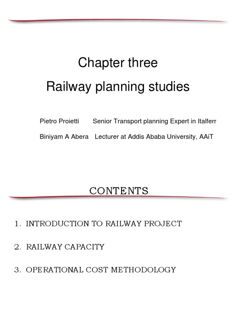 Chapter Three - Railway Transport Planning Studies | PDF