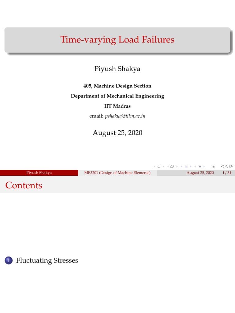 Time-Varying Load Failures: Piyush Shakya | Download Free PDF | Fatigue ...
