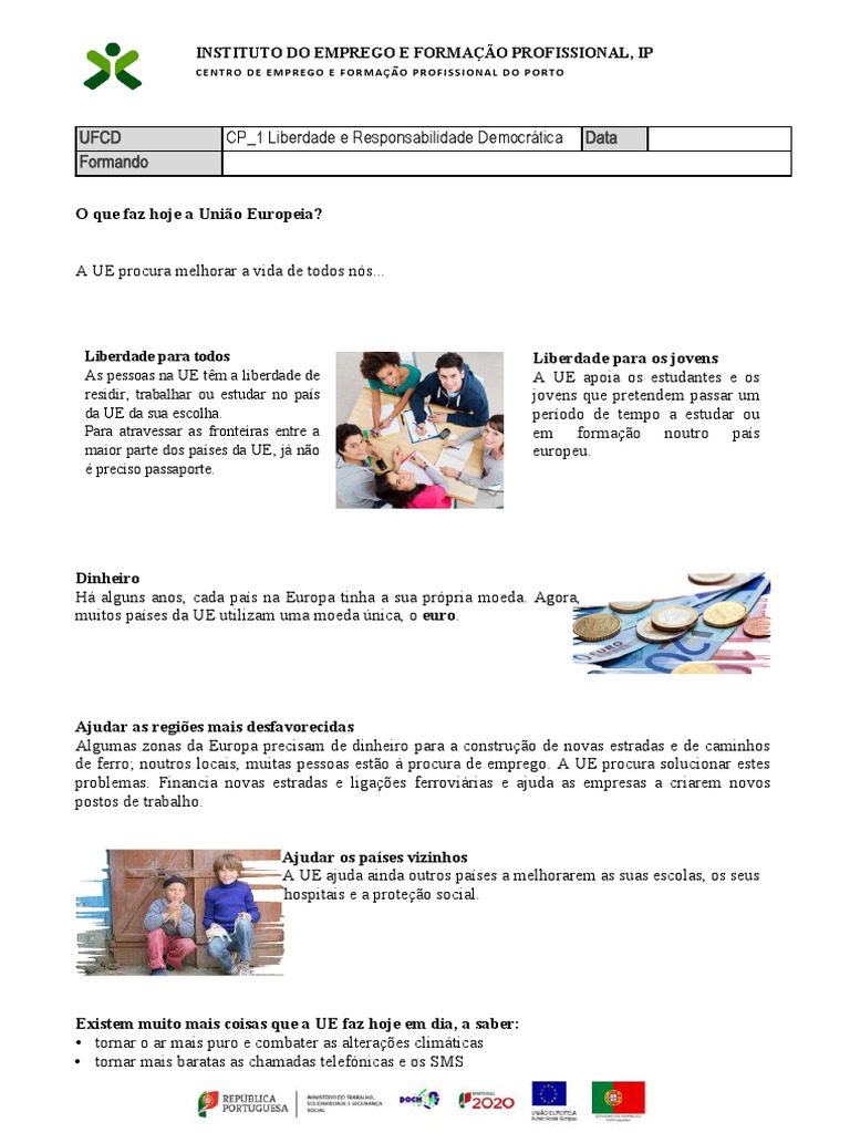 Ficha de Trabalho UE | PDF | União Europeia | Europa