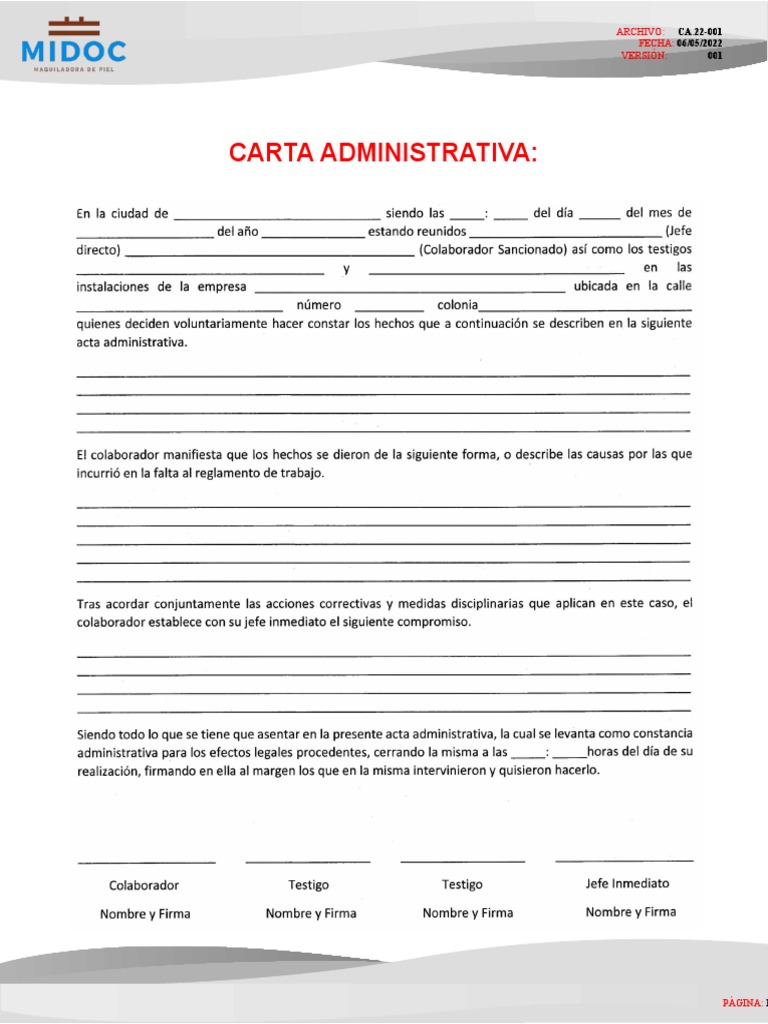 Carta Administrativa | PDF