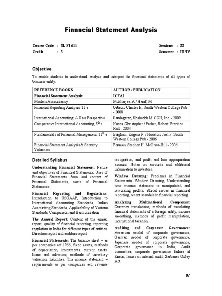 00. Financial Statement Analysis | PDF | Financial Statement | Accounting