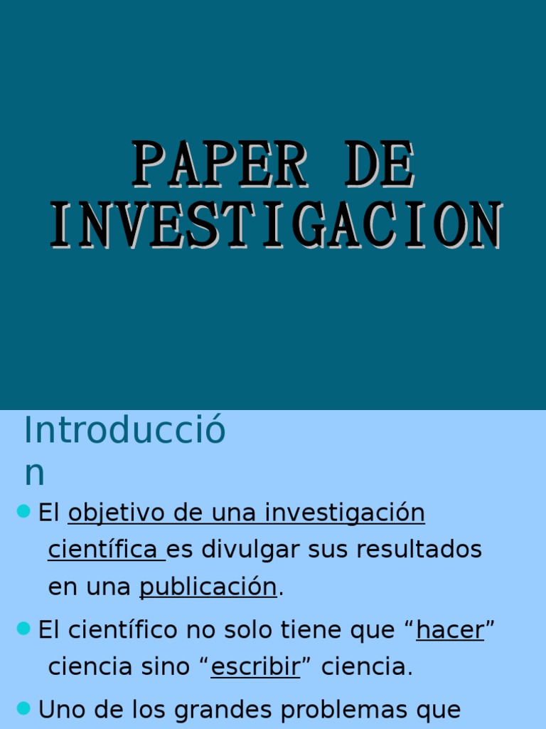 Como Hacer Un Paper | PDF | Science | Teoría