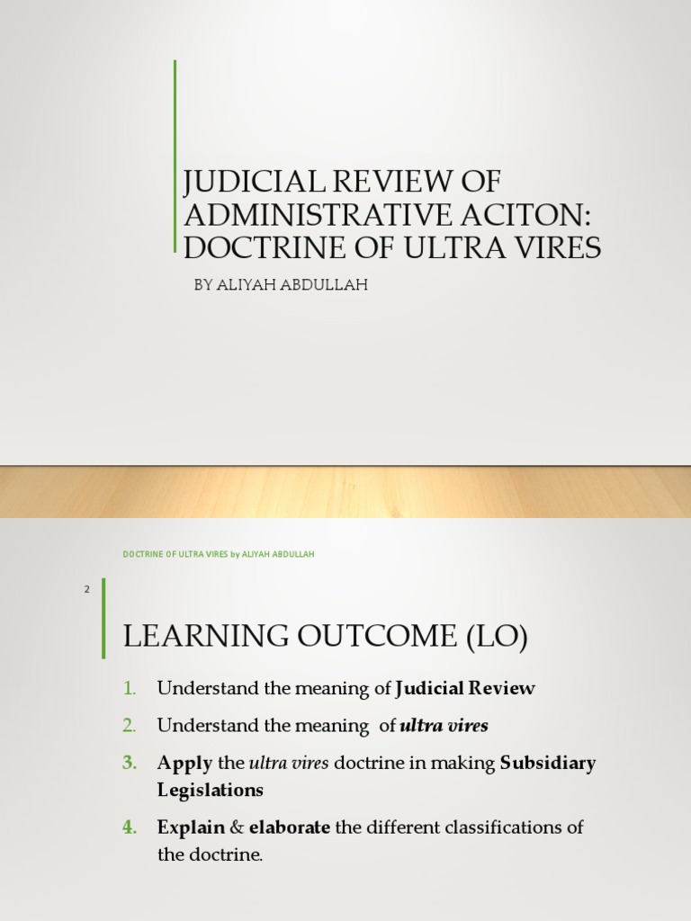 Doctrine of Ultra Vires - sl2022 | PDF | Judicial Review | Ethical ...