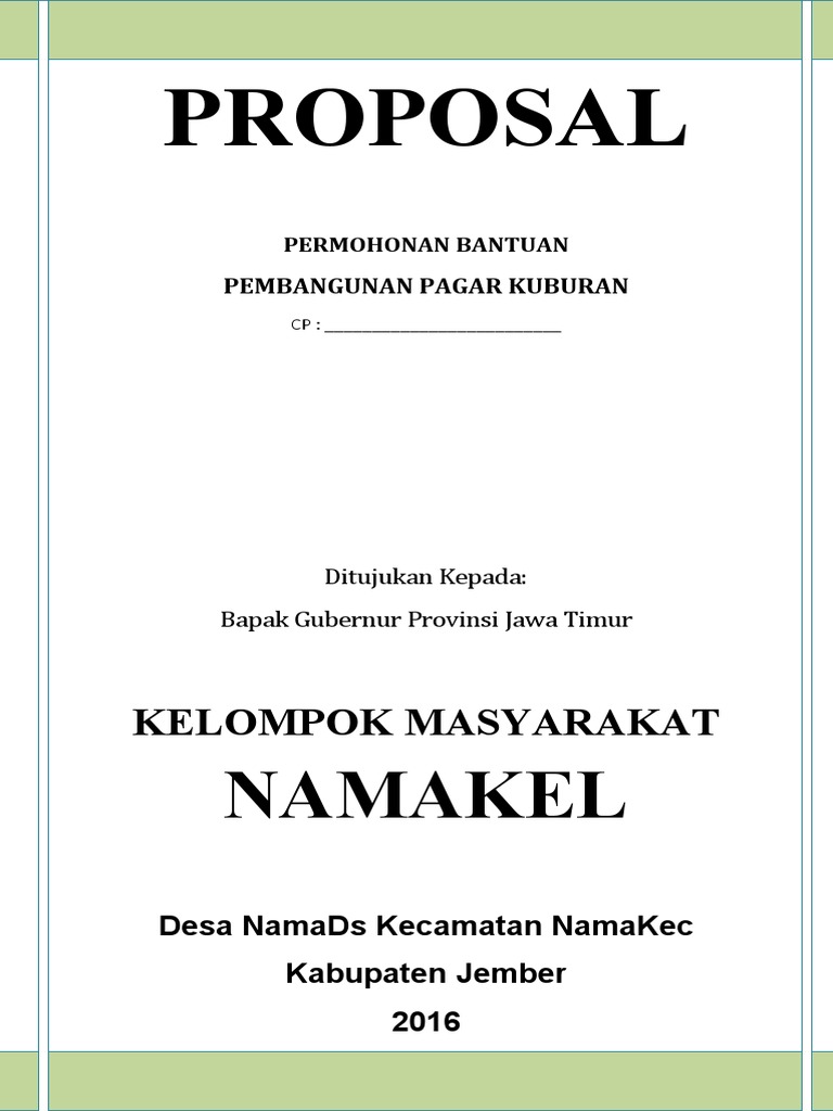 PROPOSAL POKMASProposal Pagar Kuburan | PDF