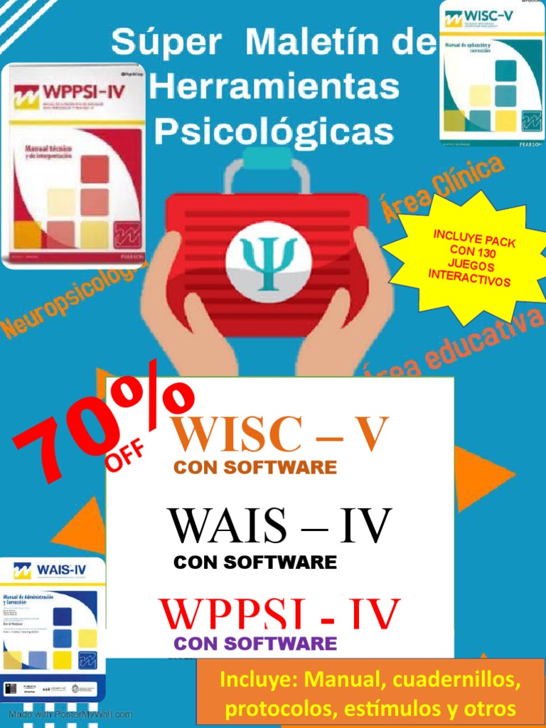 Kit completo de evaluación psicométrica infantil con 130 juegos interactivos, software y ...