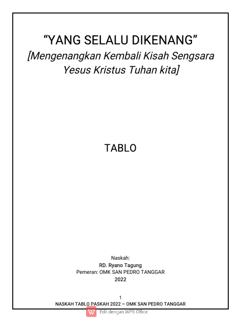 Teks Tablo Wambel 2020 - Yang Selalu Dikenang-Fix - 2 | PDF