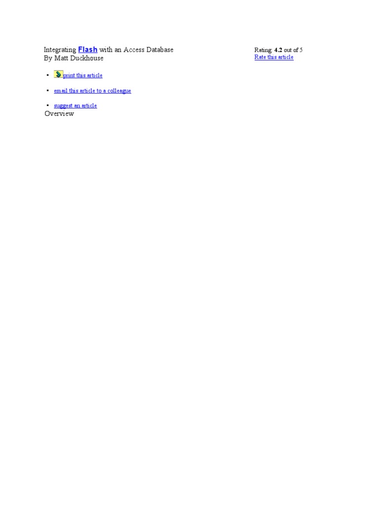Integrating Flash With An Access Database | PDF | Adobe Flash ...