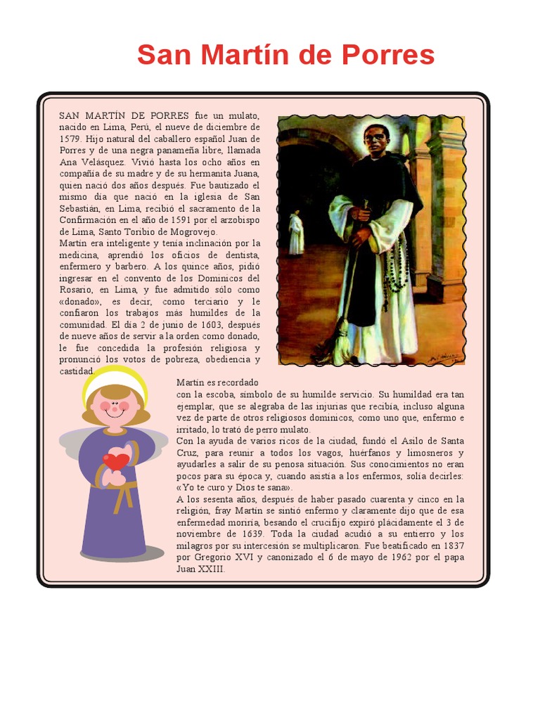 San-Martín-de-Porres-para-Tercer-Grado-de-Primaria | PDF | Iglesia Católica
