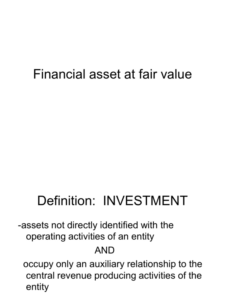 Financial Assets at Fair Value | PDF | Securities (Finance) | Investing