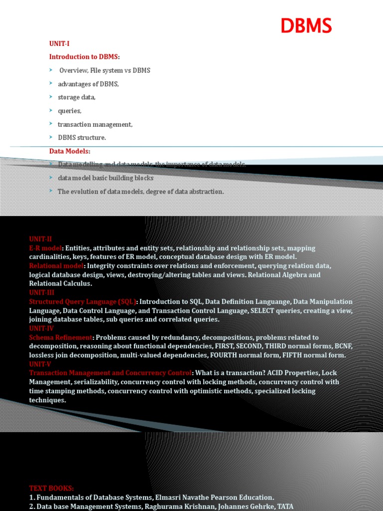 Dbms Unit 1 Ppts | PDF | Databases | Database Transaction
