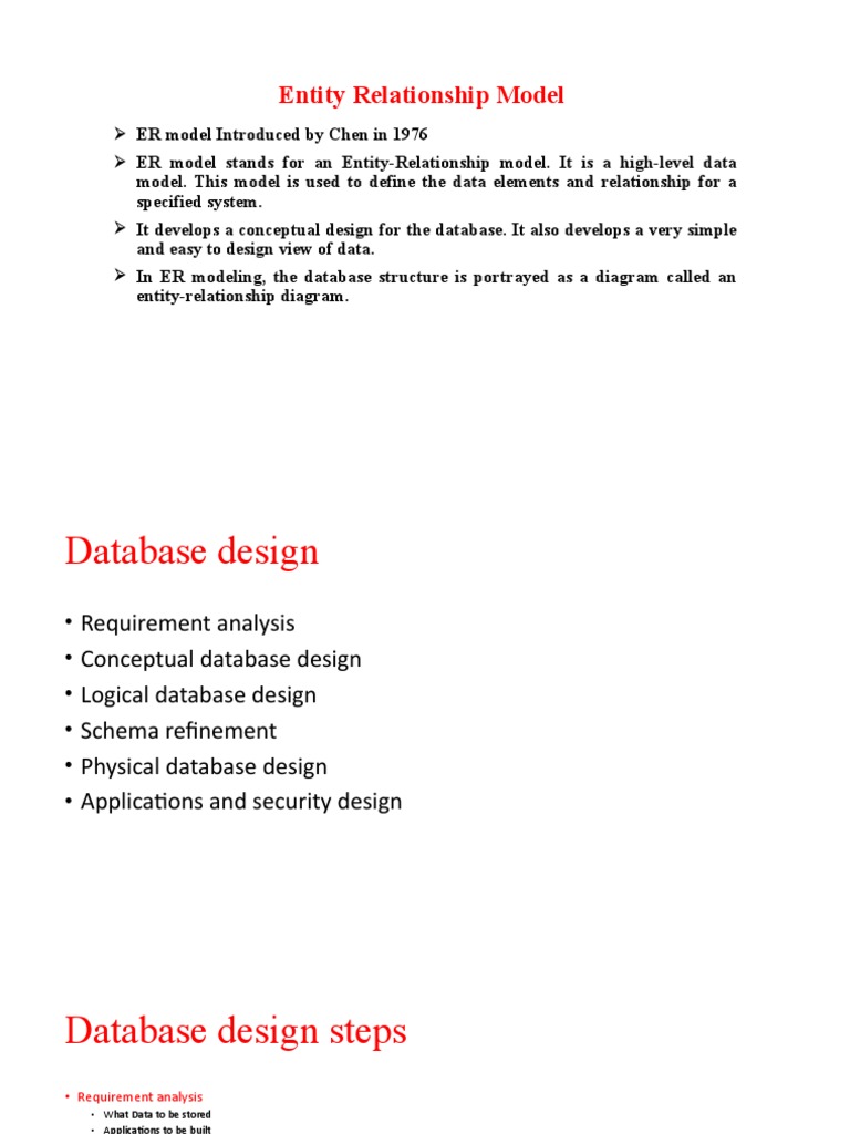 Entity Relationship Model | PDF | Database Design | Conceptual Model