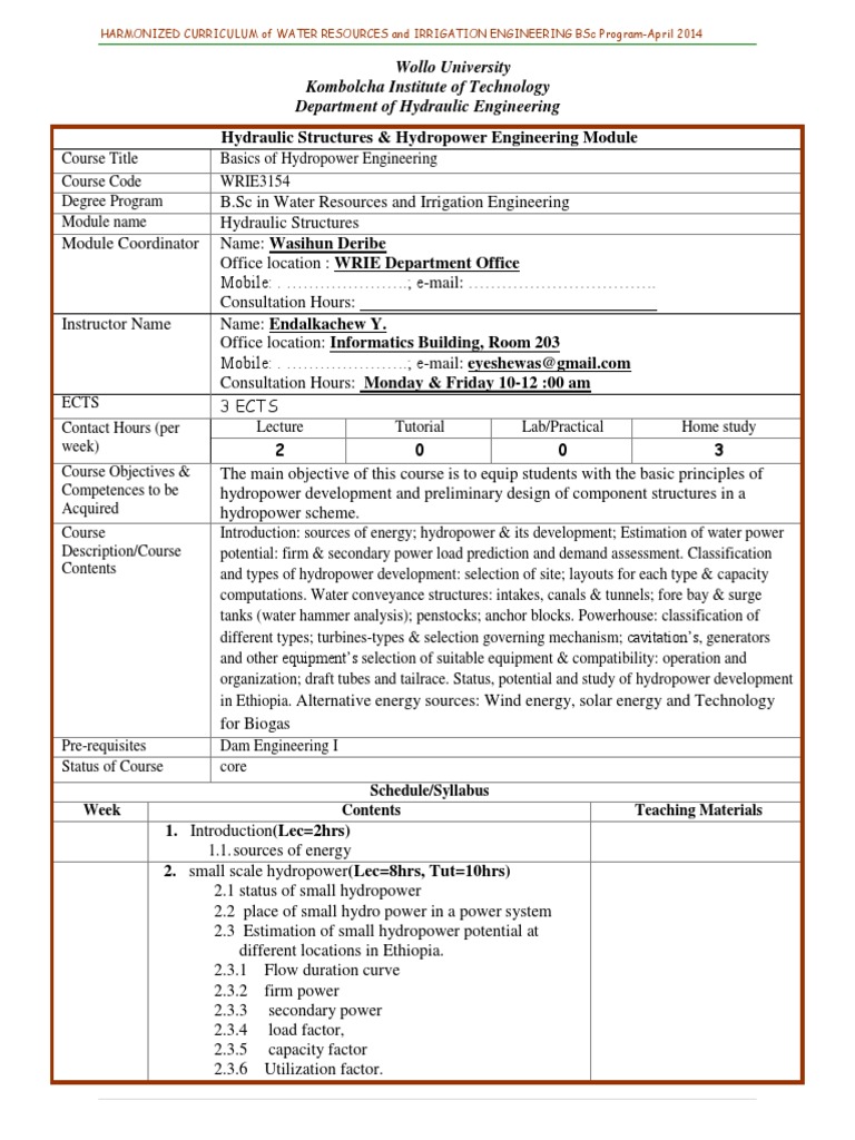 Basics of Hydropower Engineering Course | PDF | Hydroelectricity ...