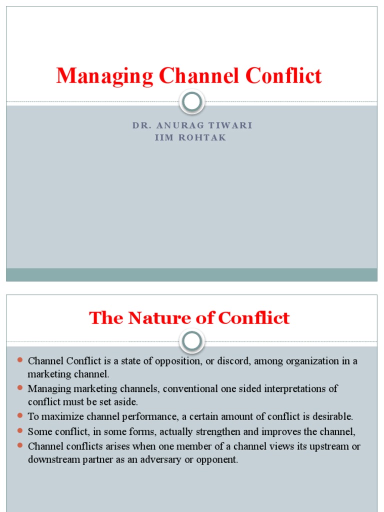 Managing Channel Conflict Session 8 | PDF | Conflict Resolution ...