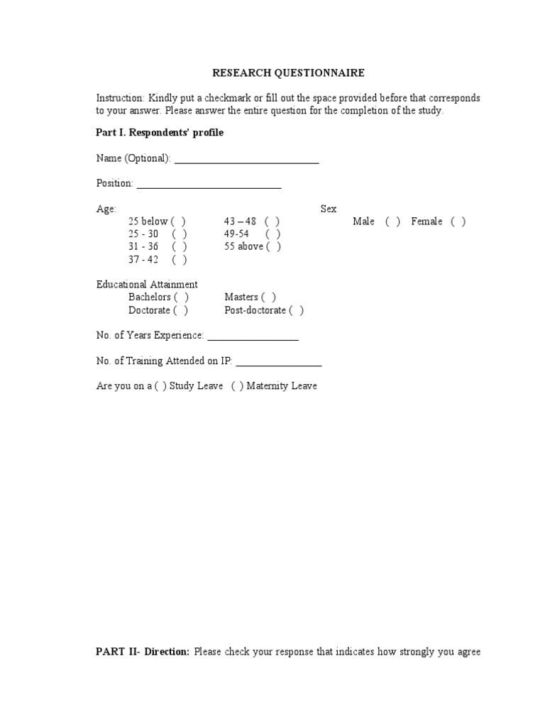 Research Questionnaire Ipr | PDF | Intellectual Property | Copyright
