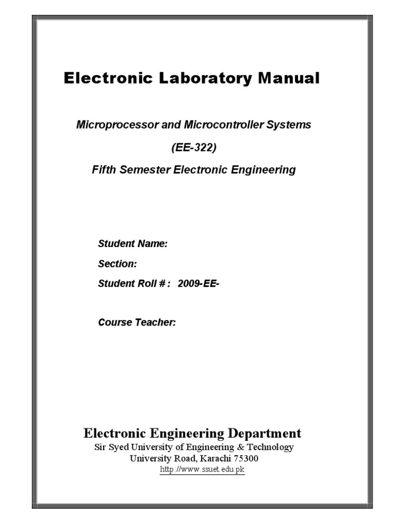 EE-322 Microprocessor Lab Manual | PDF