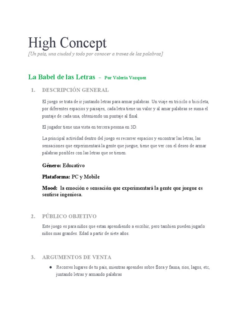 Plantilla de High Concept | PDF