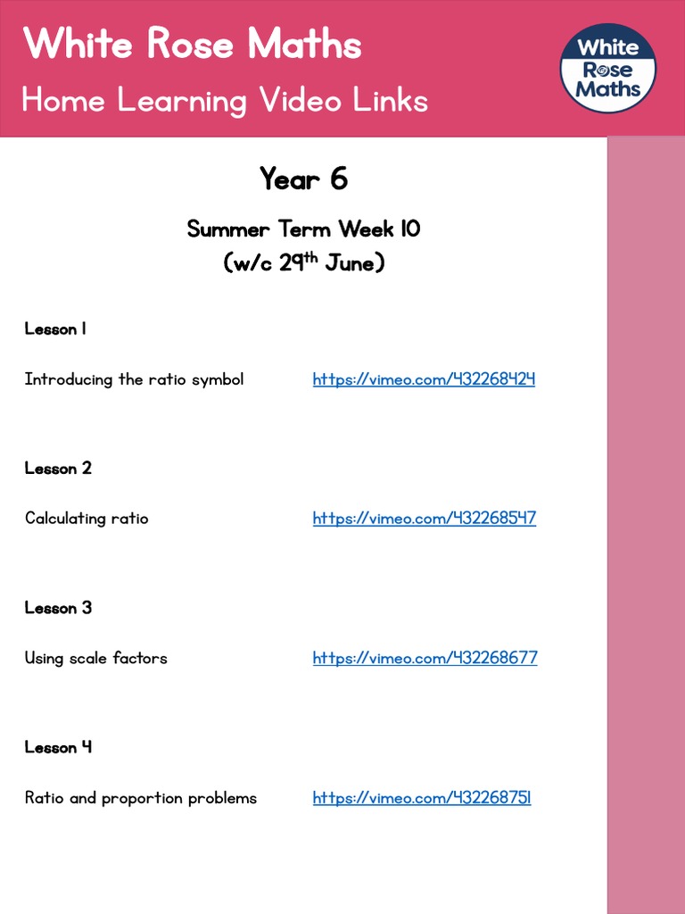Home Learning Video Links: Year 6 | PDF | Rectangle | Triangle