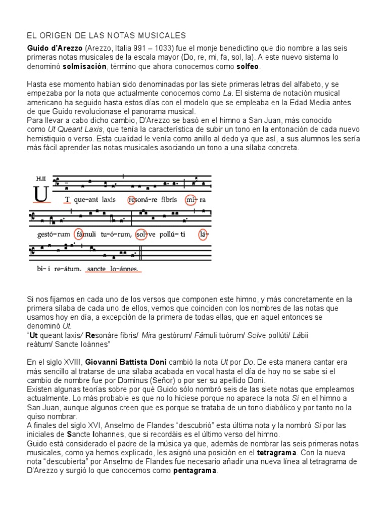 Origen de Las Notas | PDF