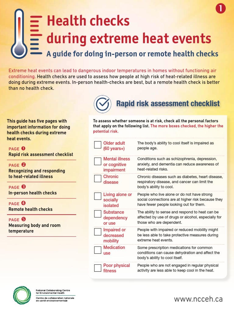 Health Checks for Heat Stress Risks | PDF | Heat Wave | Chronic Condition