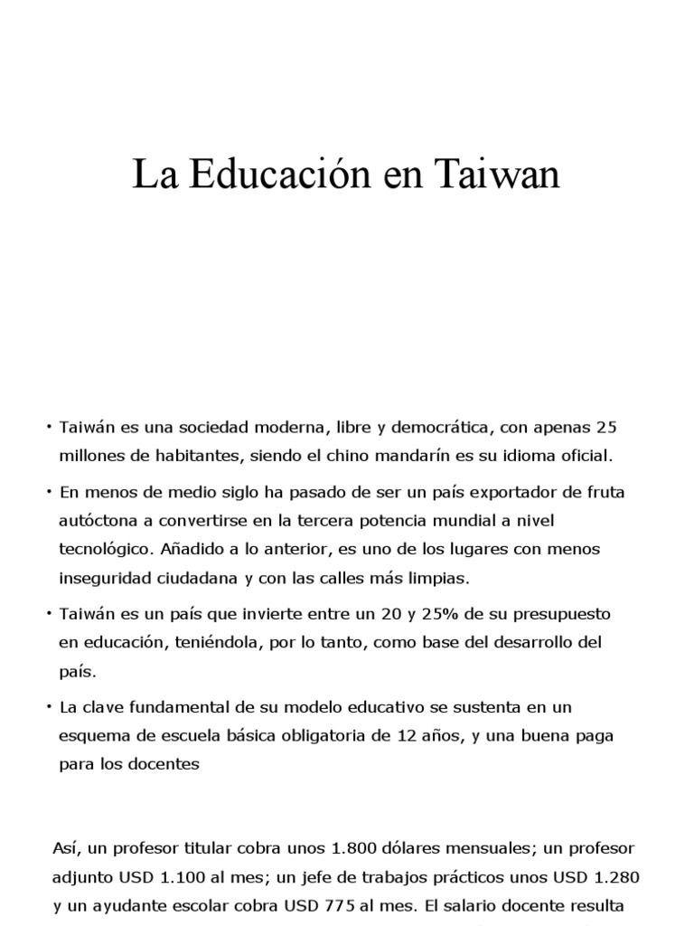 Educación en Taiwán: Claves y Estructura | PDF | Taiwán | China