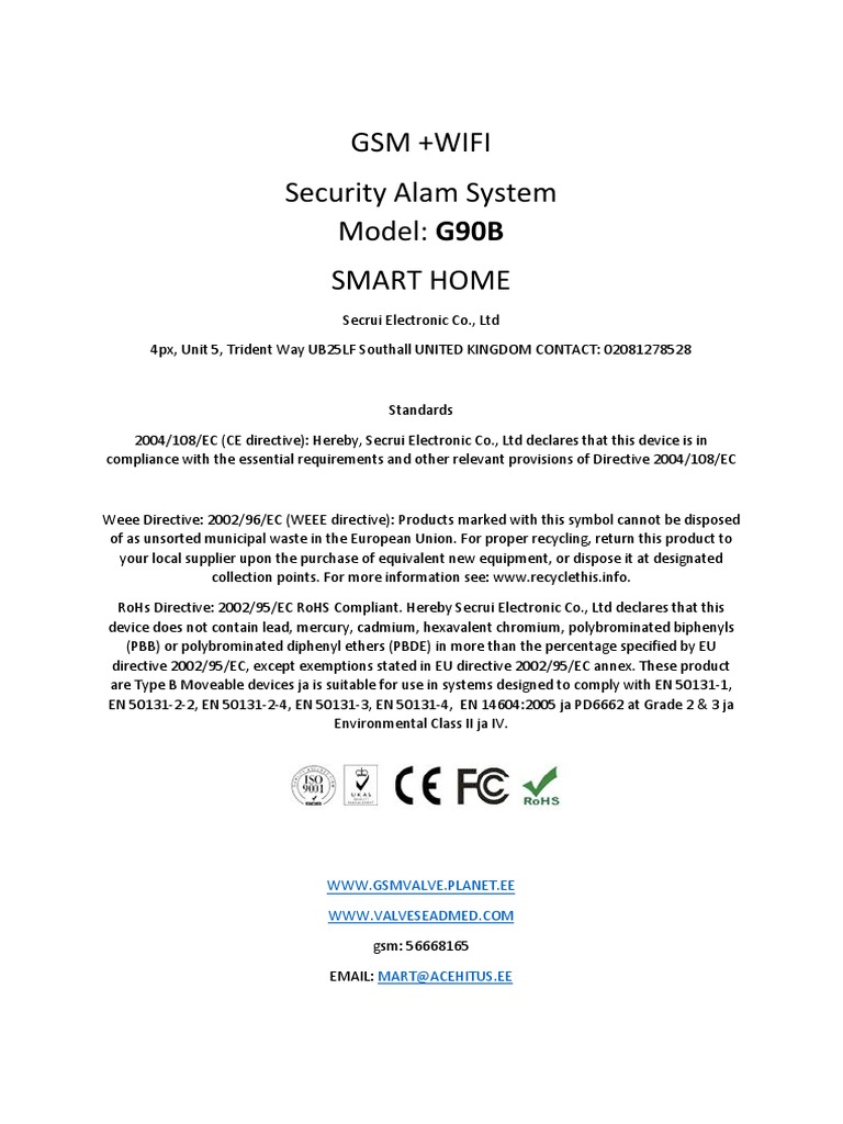 Manual G90B Eng | PDF | Security Alarm | Wi Fi