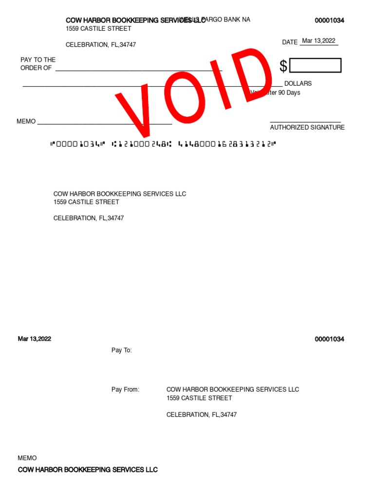 Voided Checks | PDF