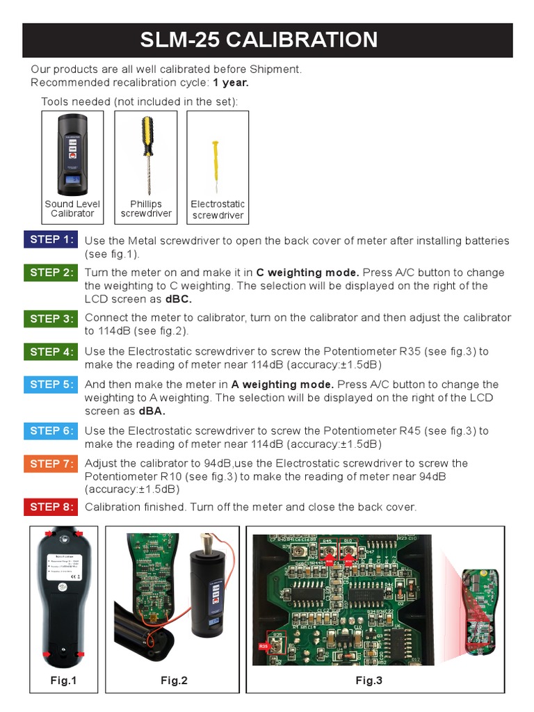 SLM-25 Calibration Instructions | PDF | Computers