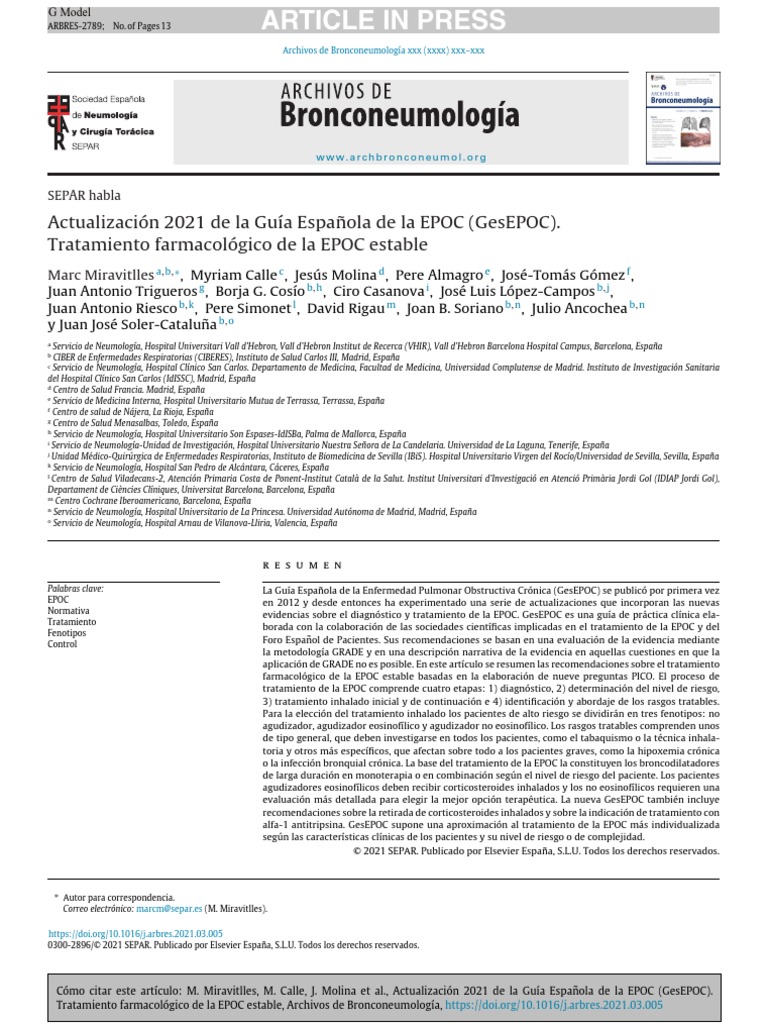 Epog Guia Española | PDF | Enfermedad pulmonar obstructiva crónica | Asma
