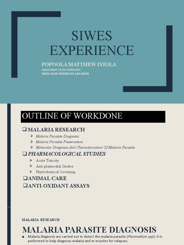 Popoola Matthew Iyiola Siwes Experience | PDF | Superoxide Dismutase | Gel Electrophoresis