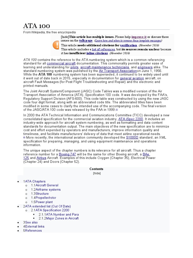 ATA_100 | PDF | Aerospace | Aviation