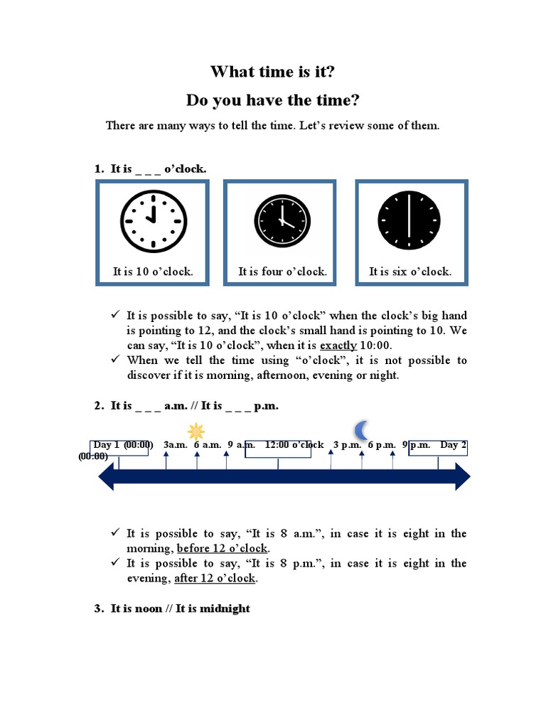 What Time Is It? Do You Have The Time? | PDF