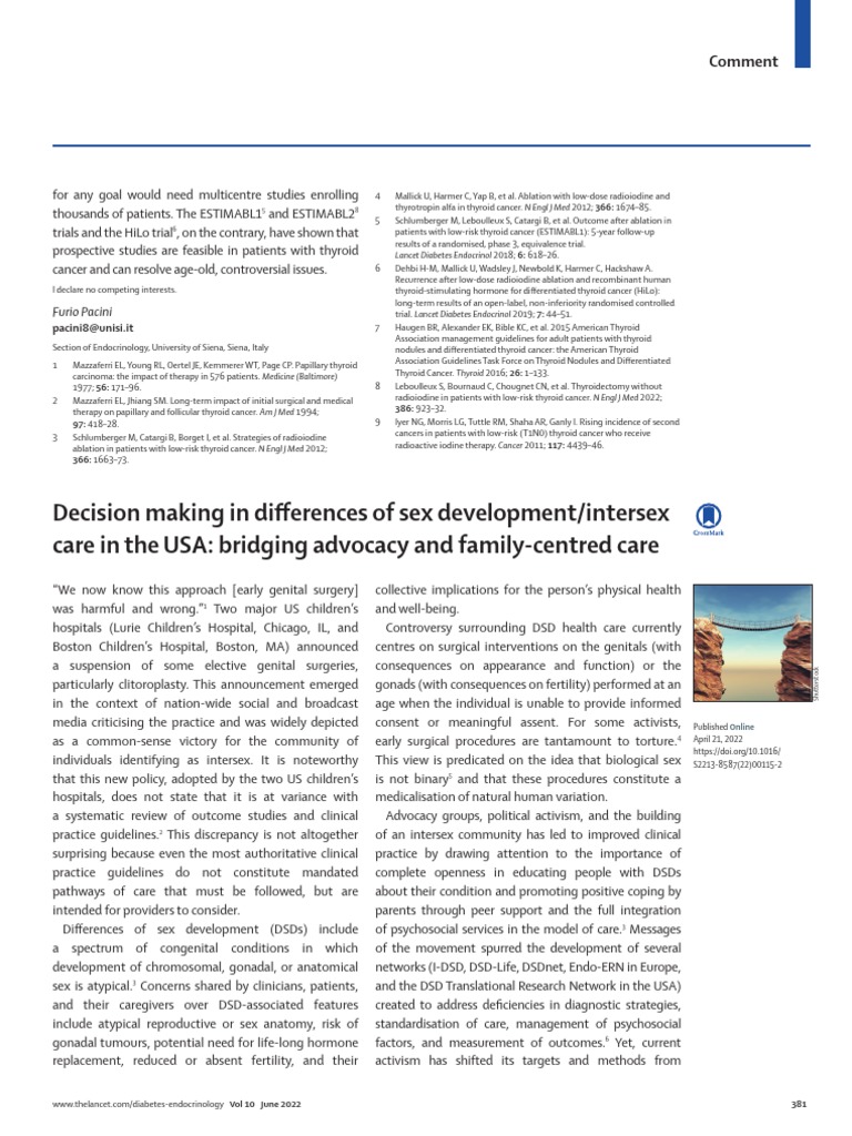 Decision Making in Differences of Sex Development | PDF | Health Care ...