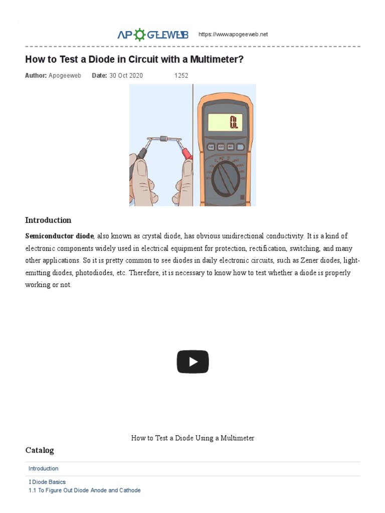 Ways To Test A Diode in Circuit | PDF | Diode | Vacuum Tube
