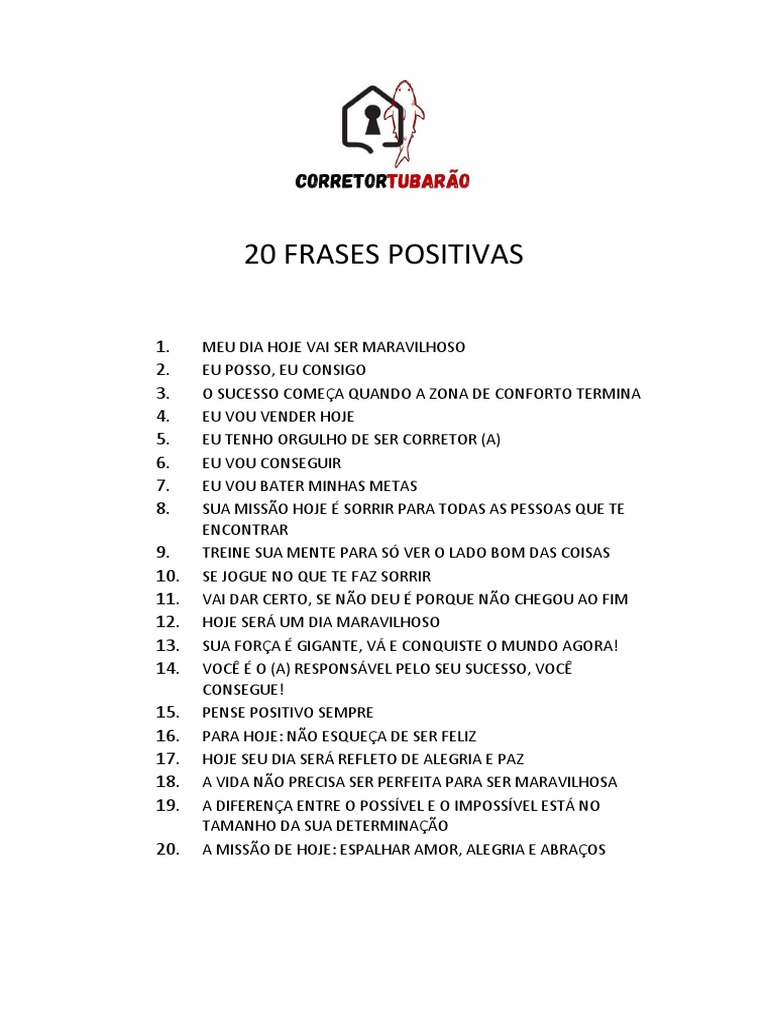 20 Frases Positivas | PDF