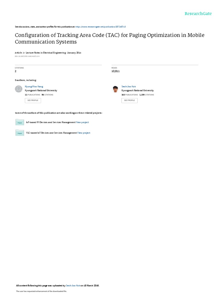 Configuration of Tracking Area Code (TAC) For Paging Optimization in ...